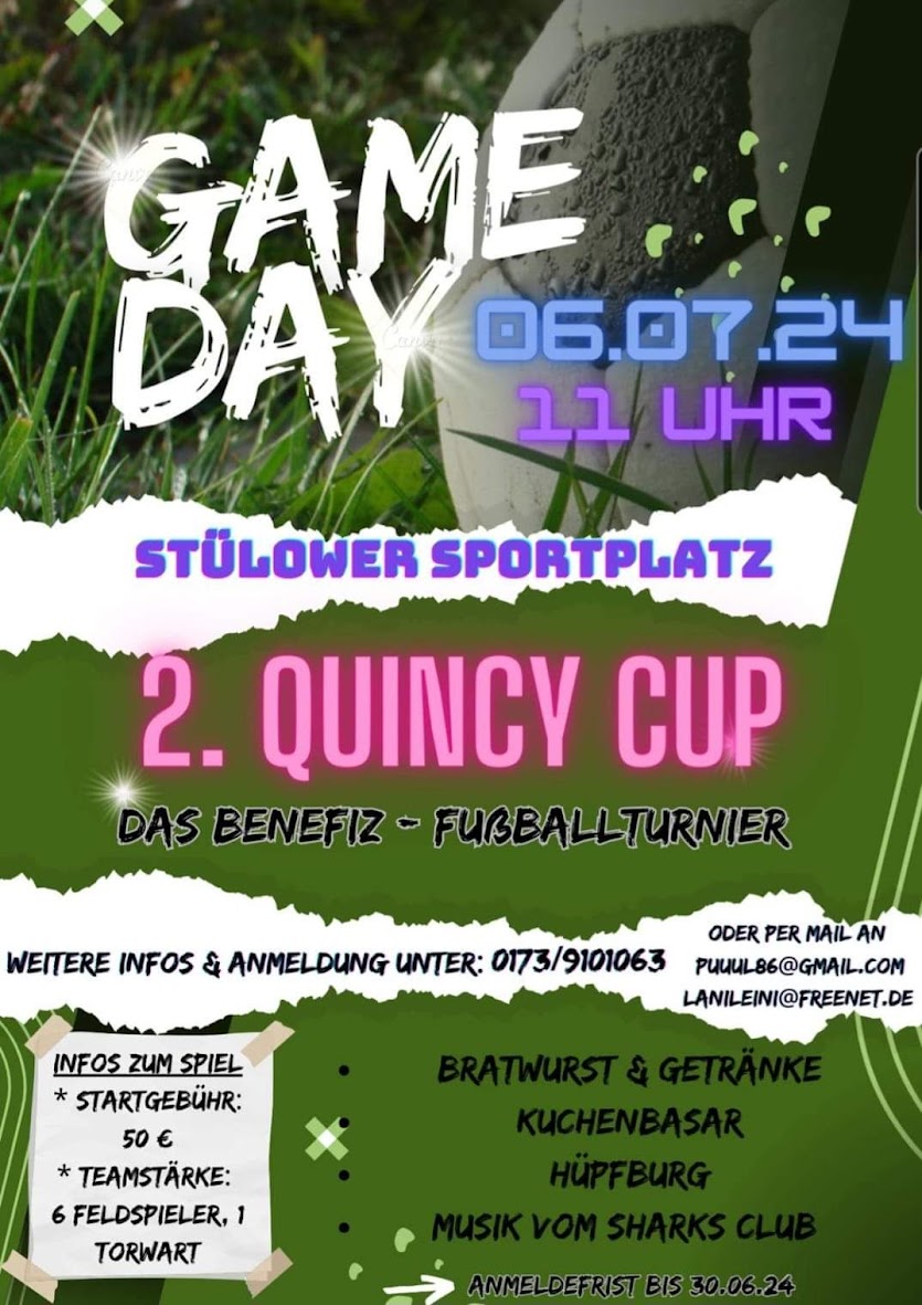 Das Benefiz-Fußballturnier - 2. QUINCY CUP (06.07.2024) - ERSTES SEEBAD